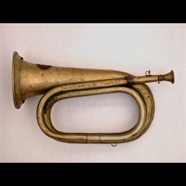 CIVIL WAR BUGLE, MAKER-MARKED AND INSCRIBED & IDENTIFIED.