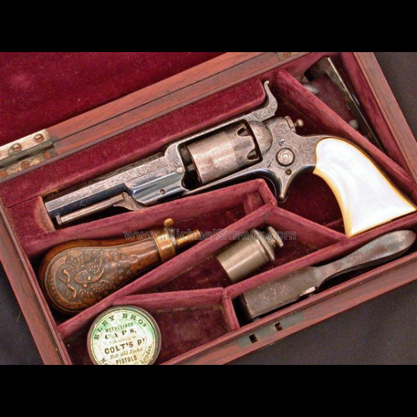 COLT ROOT REVOLVER WITH IVORY GRIPS, FACTORY ENGRAVED, CASED AND PRESENTED!